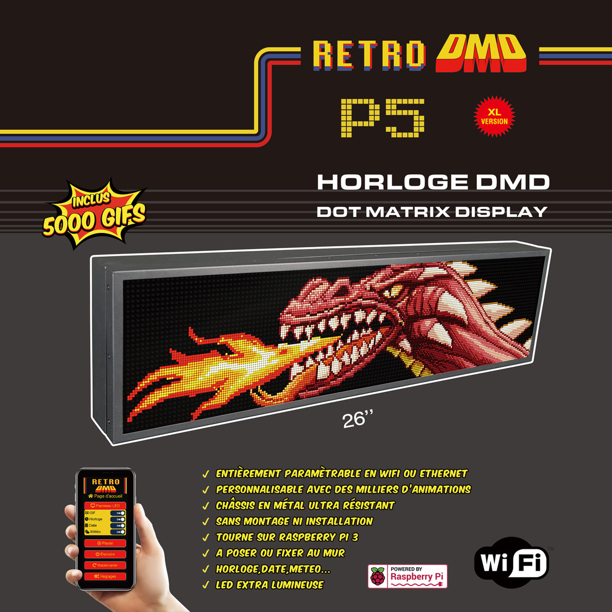 HORLOGE DMD P5 DOT MATRIX – Vintage Legends